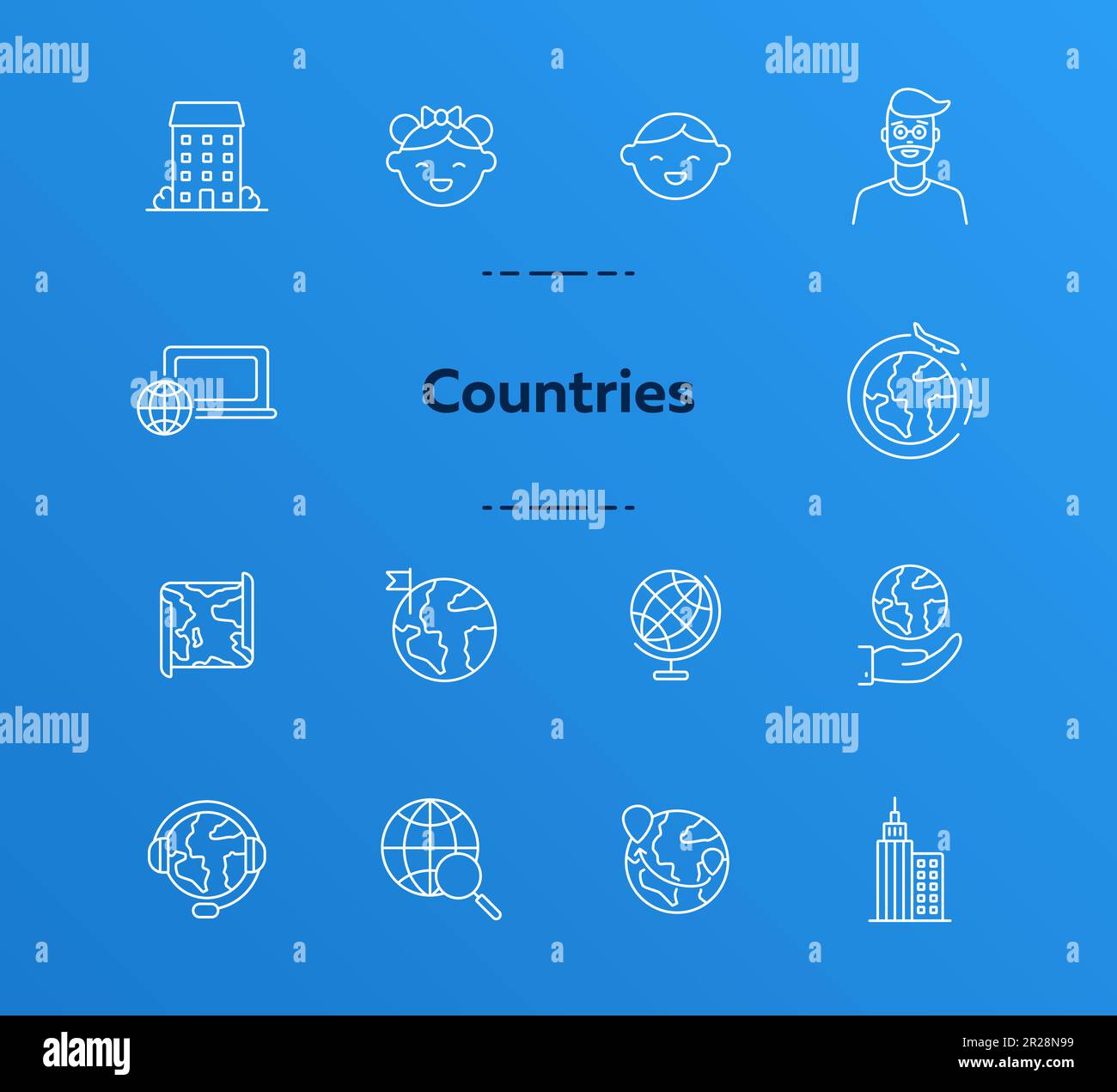 Countries line icon set Stock Vector Image & Art - Alamy