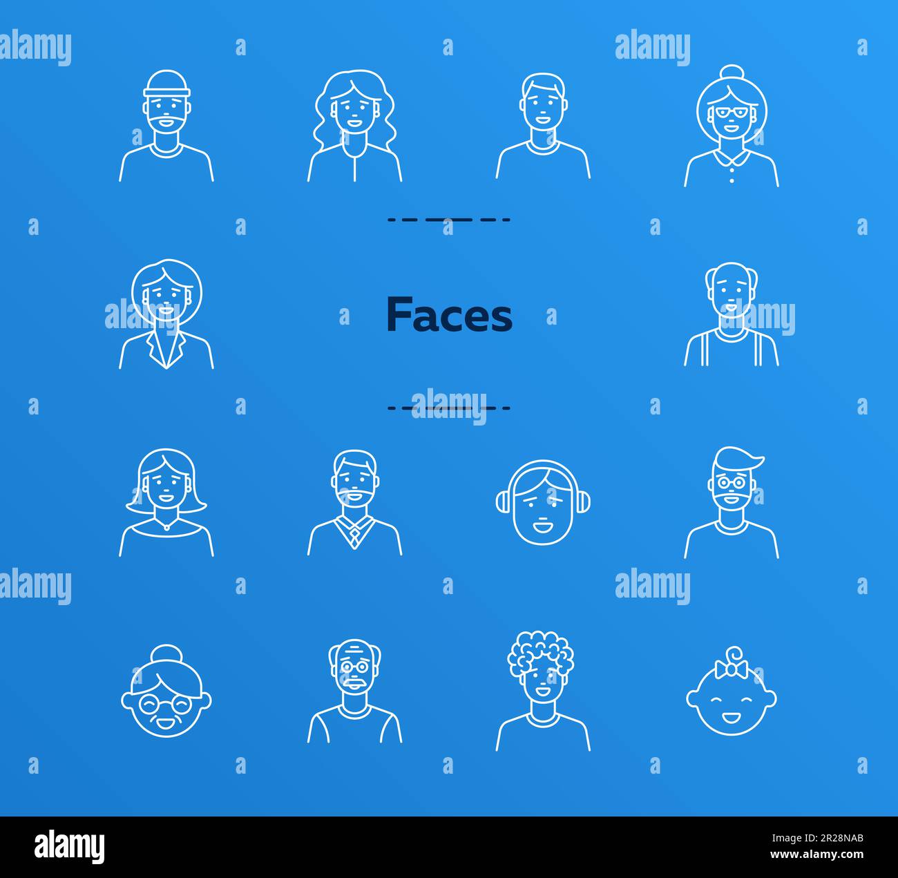 Portrait smiling mid adult woman Stock Vector Images - Alamy