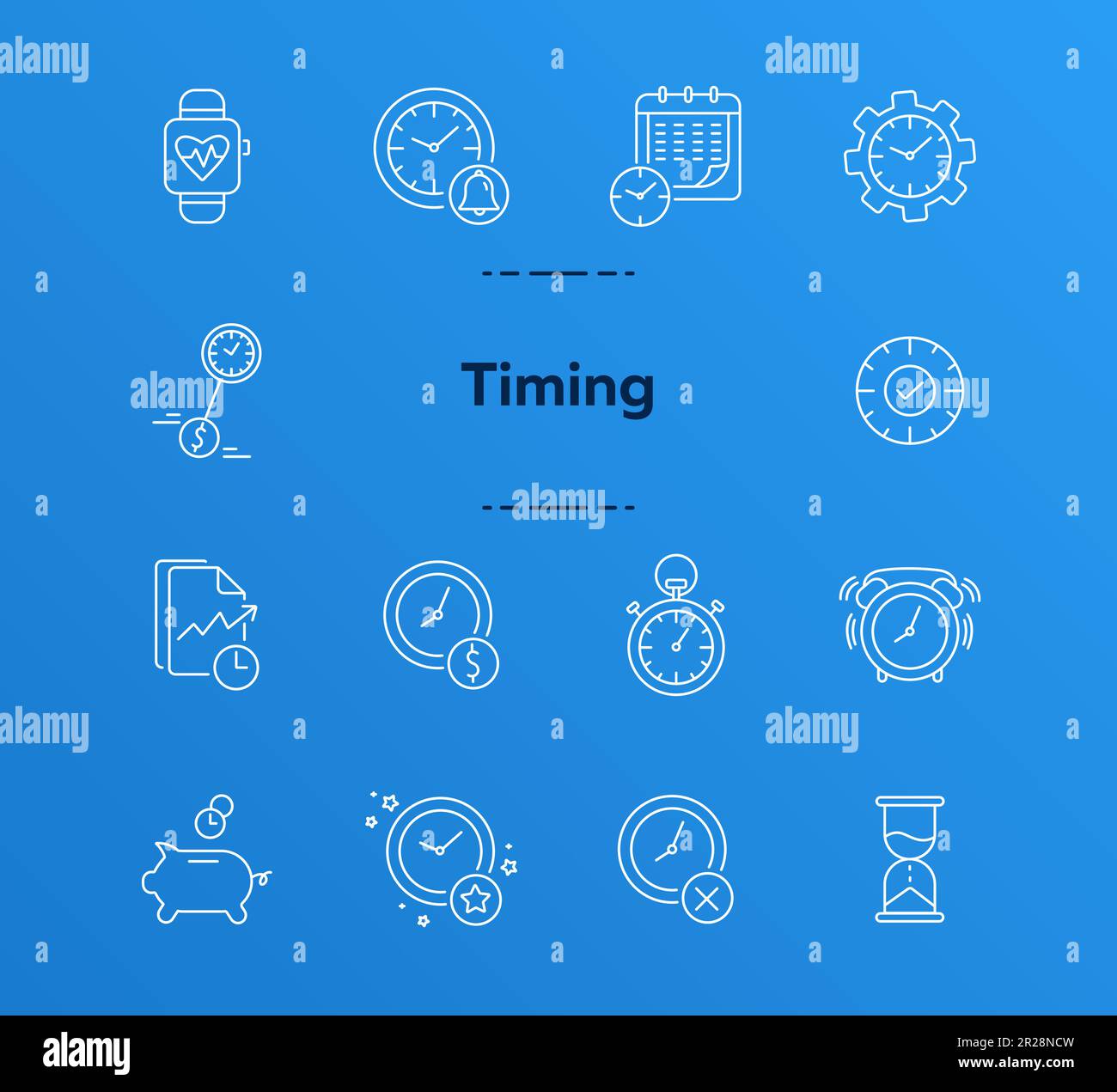Timing line icon set Stock Vector Image & Art - Alamy