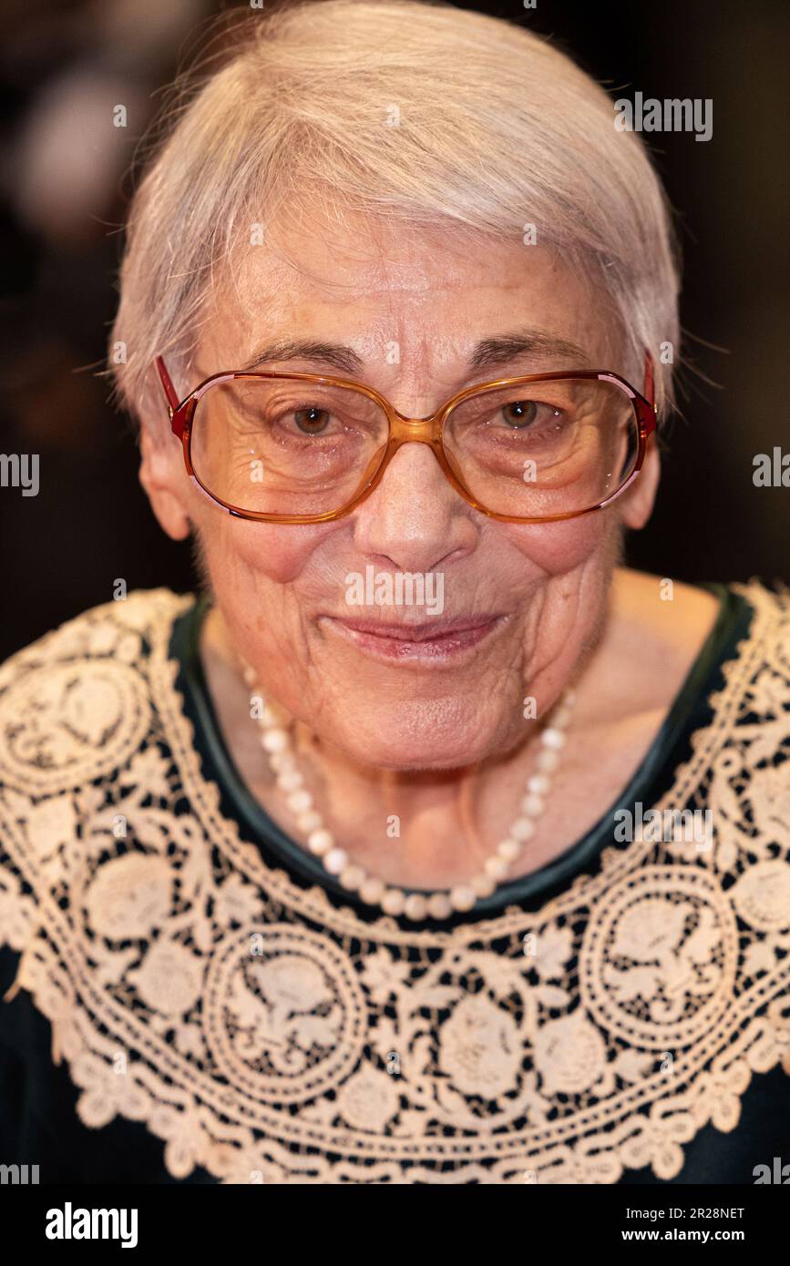 Judit Elek poses for photographers upon arrival at the premiere of the ...