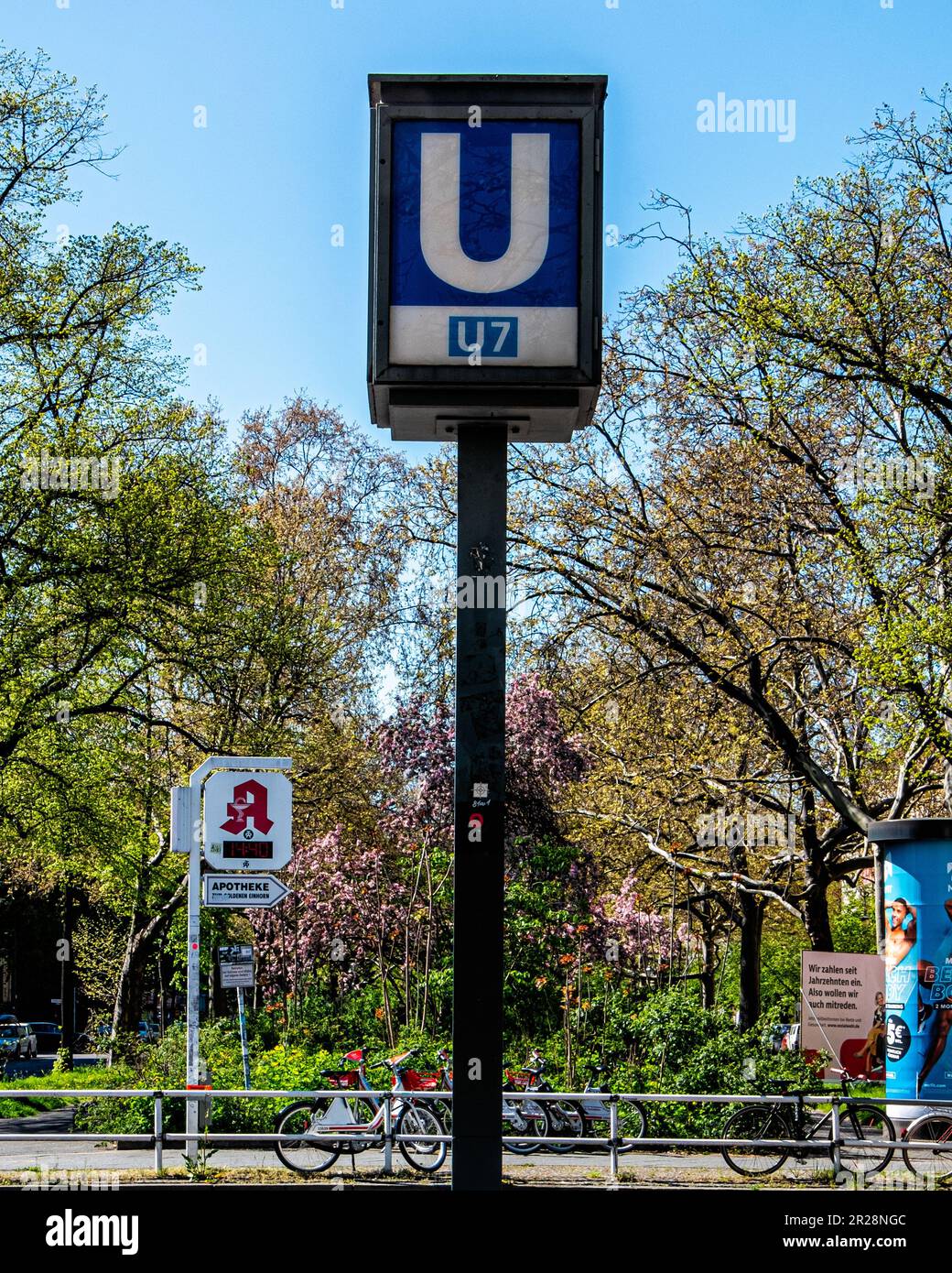 U Gneisenaustraße, Underground U-Bahn railway station serves the U7 ...