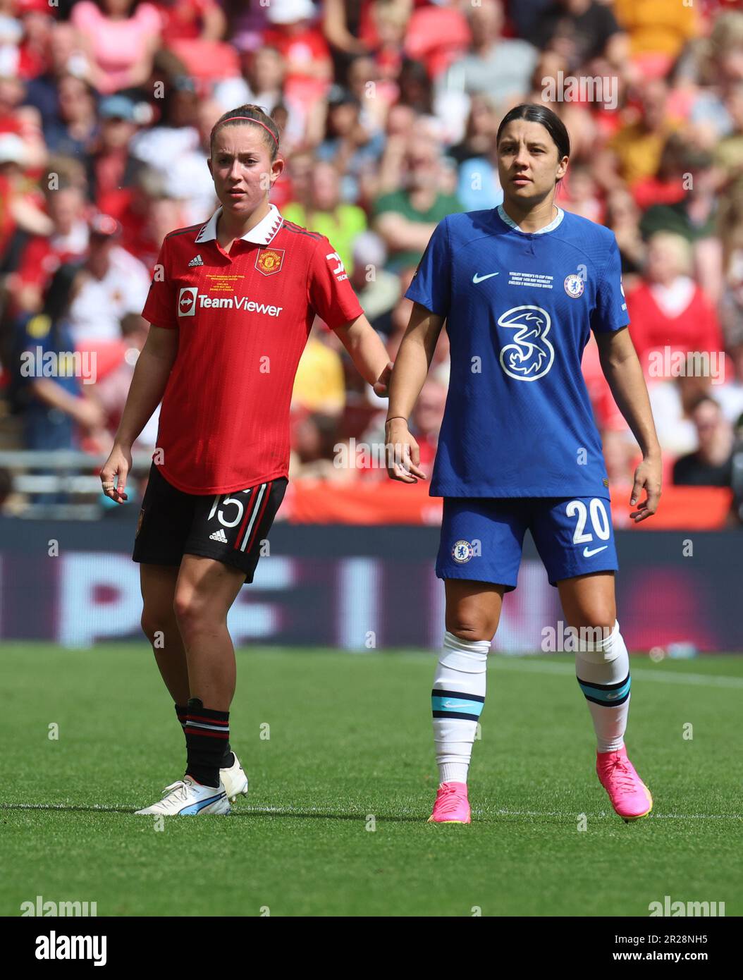 L-R Maya Le Tissier of Manchester United Women and Chelsea Women Sam ...