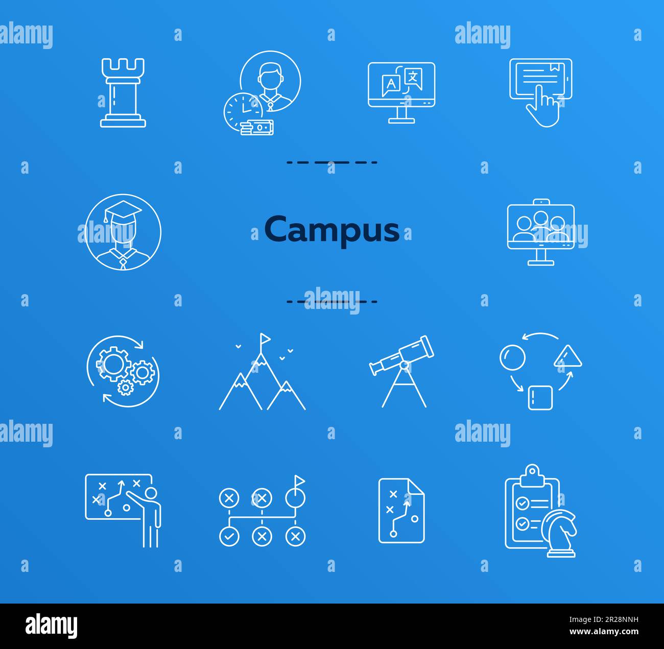 Campus line icon set Stock Vector Image & Art - Alamy
