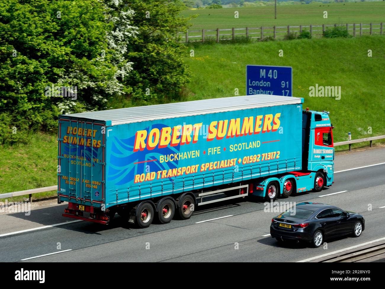 Robert Summers lorry on the M40 motorway, Warwickshire, UK Stock Photo ...