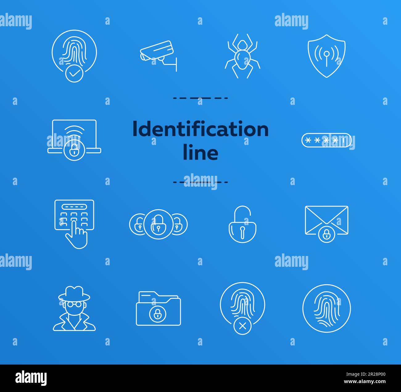 Identification line icons Stock Vector Image & Art - Alamy