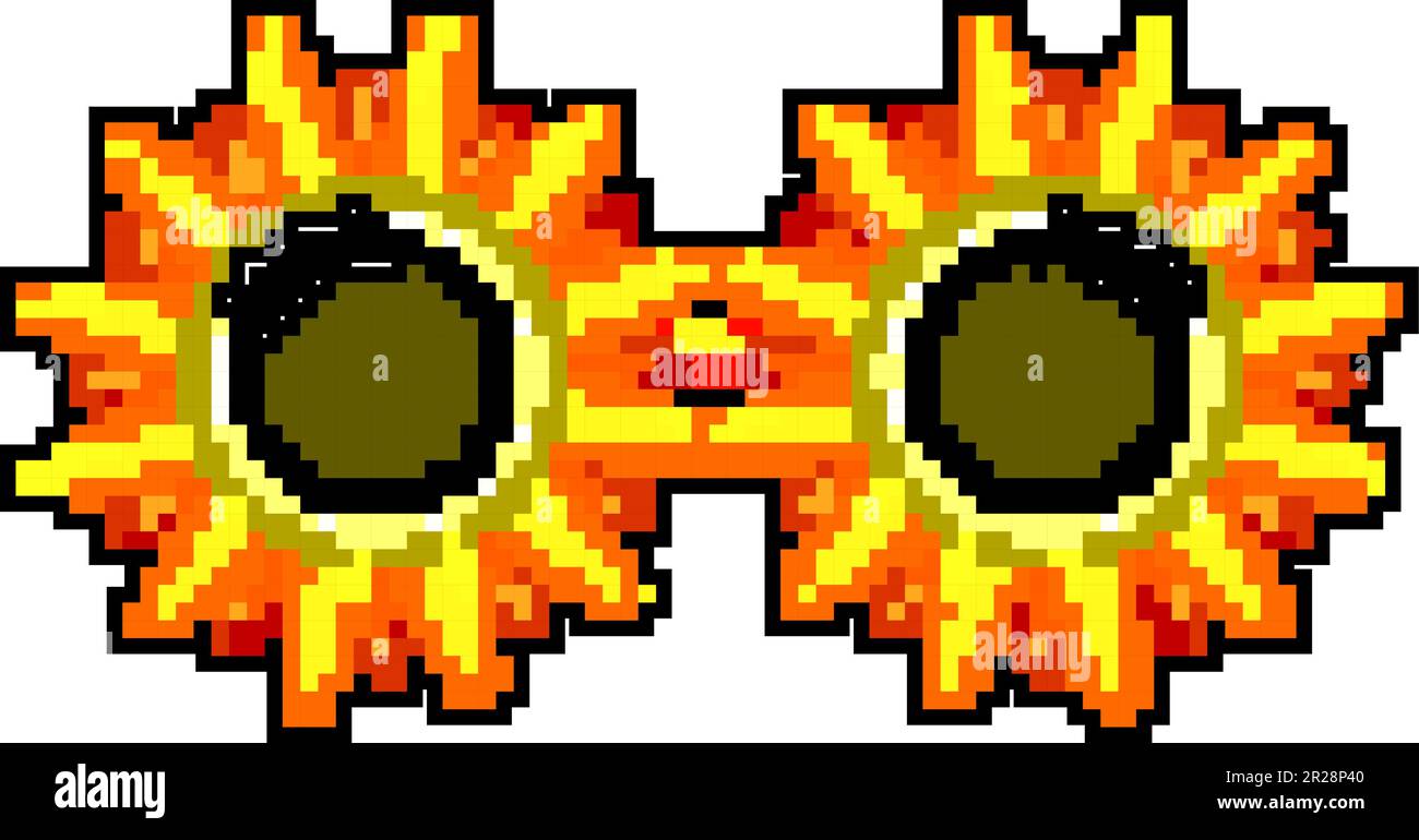 funny party glasses game pixel art vector illustration Stock Vector ...
