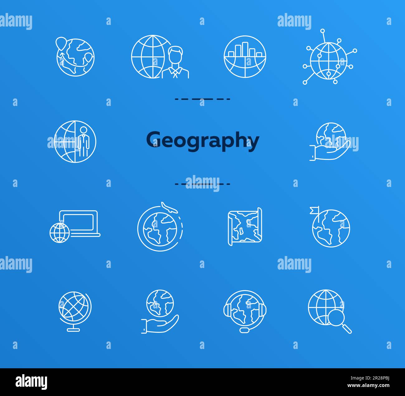 Geography line icon set Stock Vector Image & Art - Alamy
