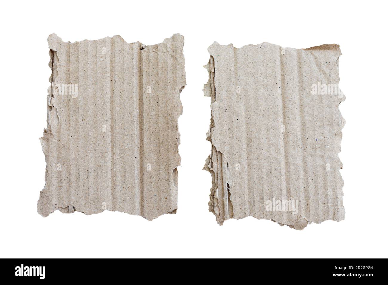 Corrugated cartoon paper pieces set isolated on white background with ...