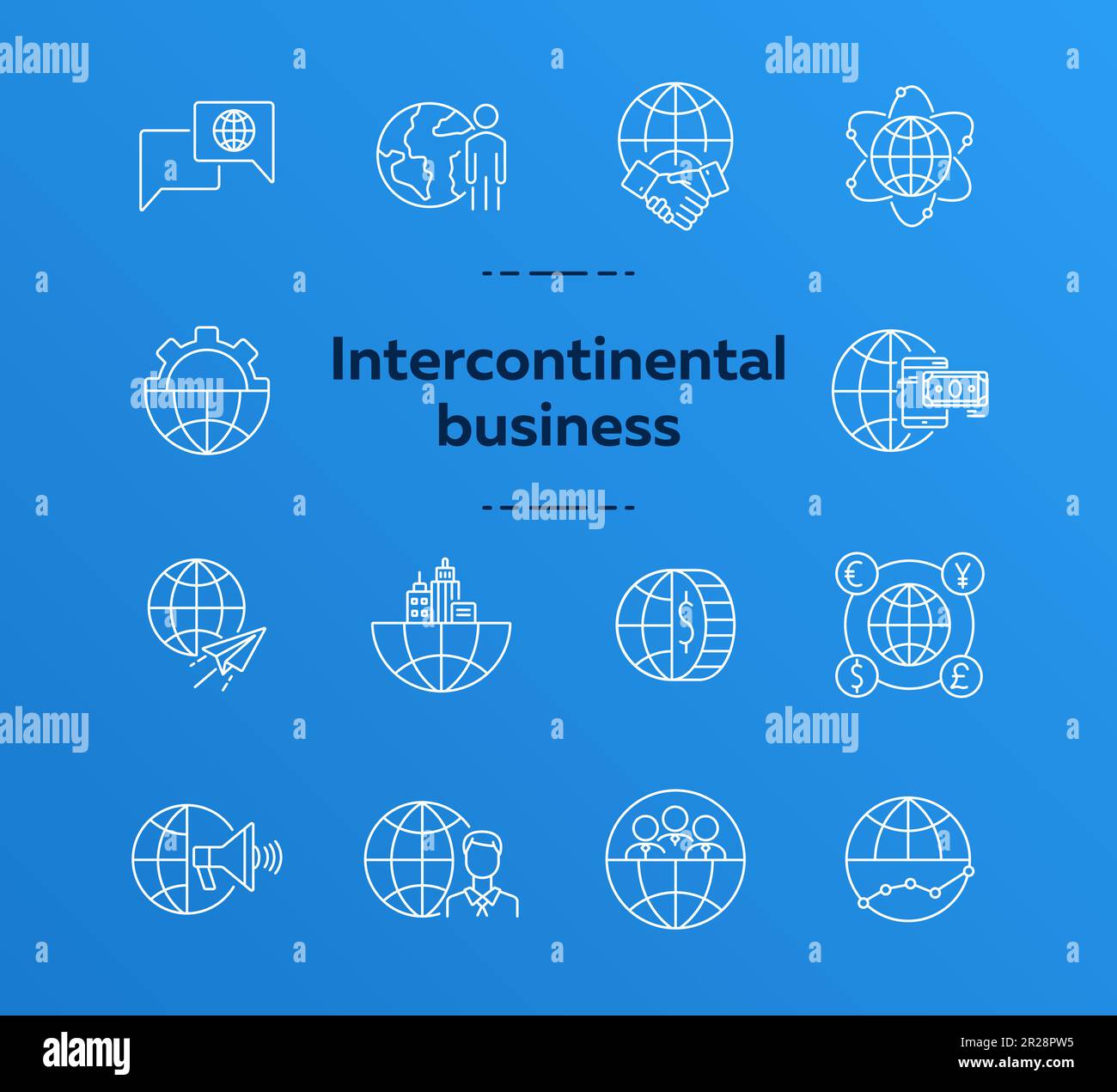 Intercontinental business line icon set Stock Vector Image & Art - Alamy