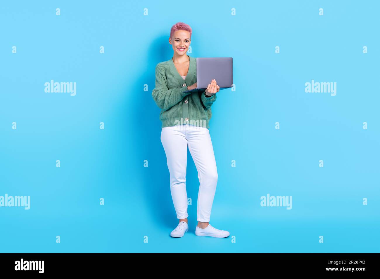 Full body length cadre of young business entrepreneur wear stylish look ...