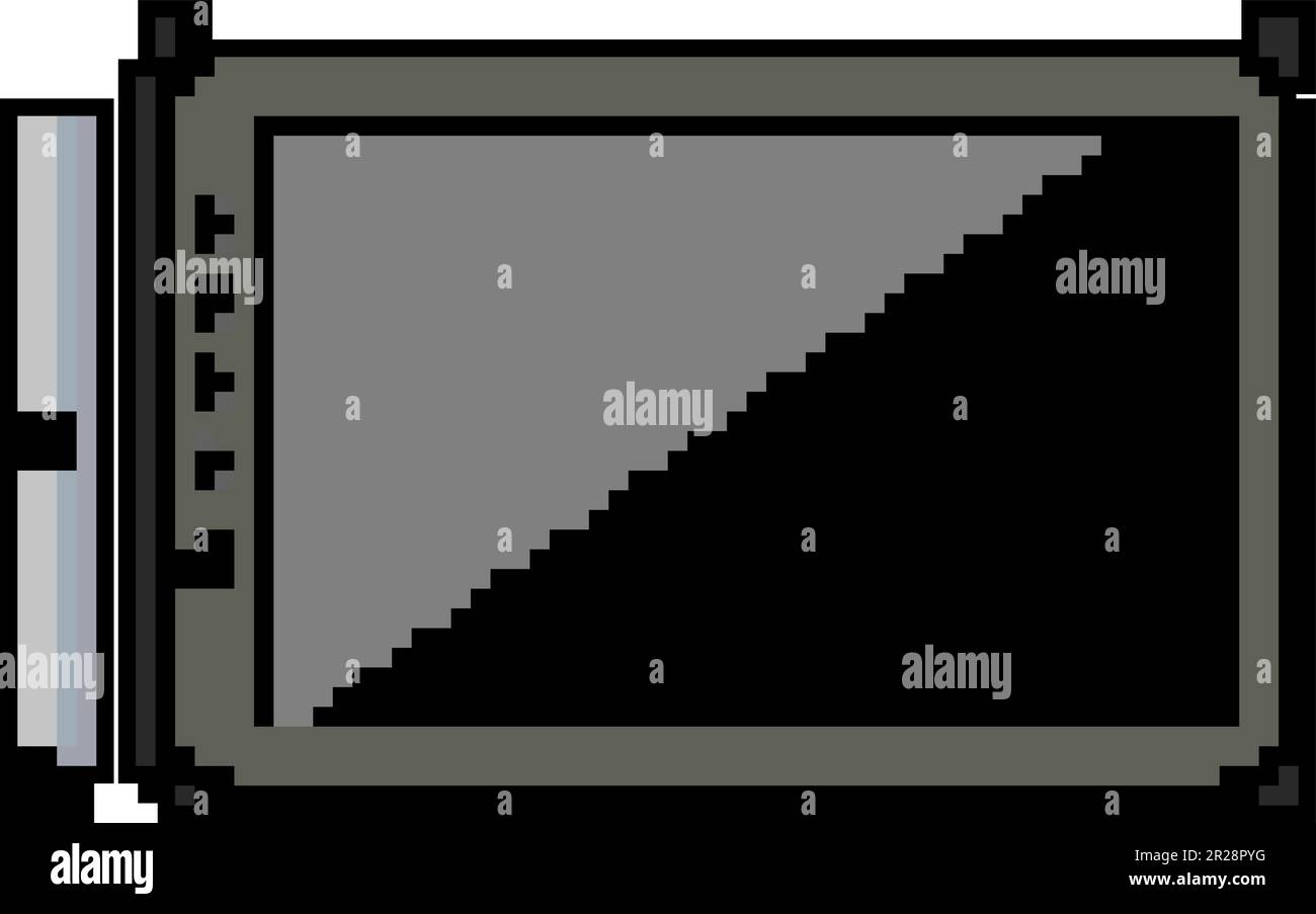 graphic pen display game pixel art vector illustration Stock Vector ...