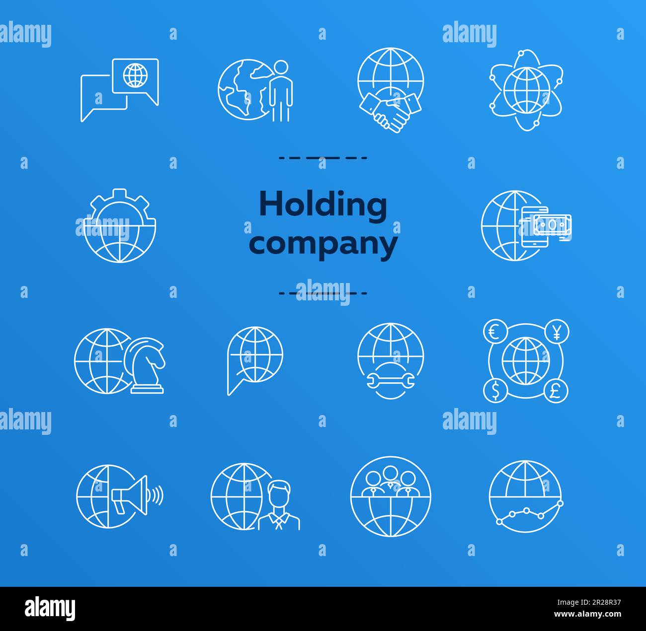 Holding company line icon set Stock Vector Image & Art - Alamy