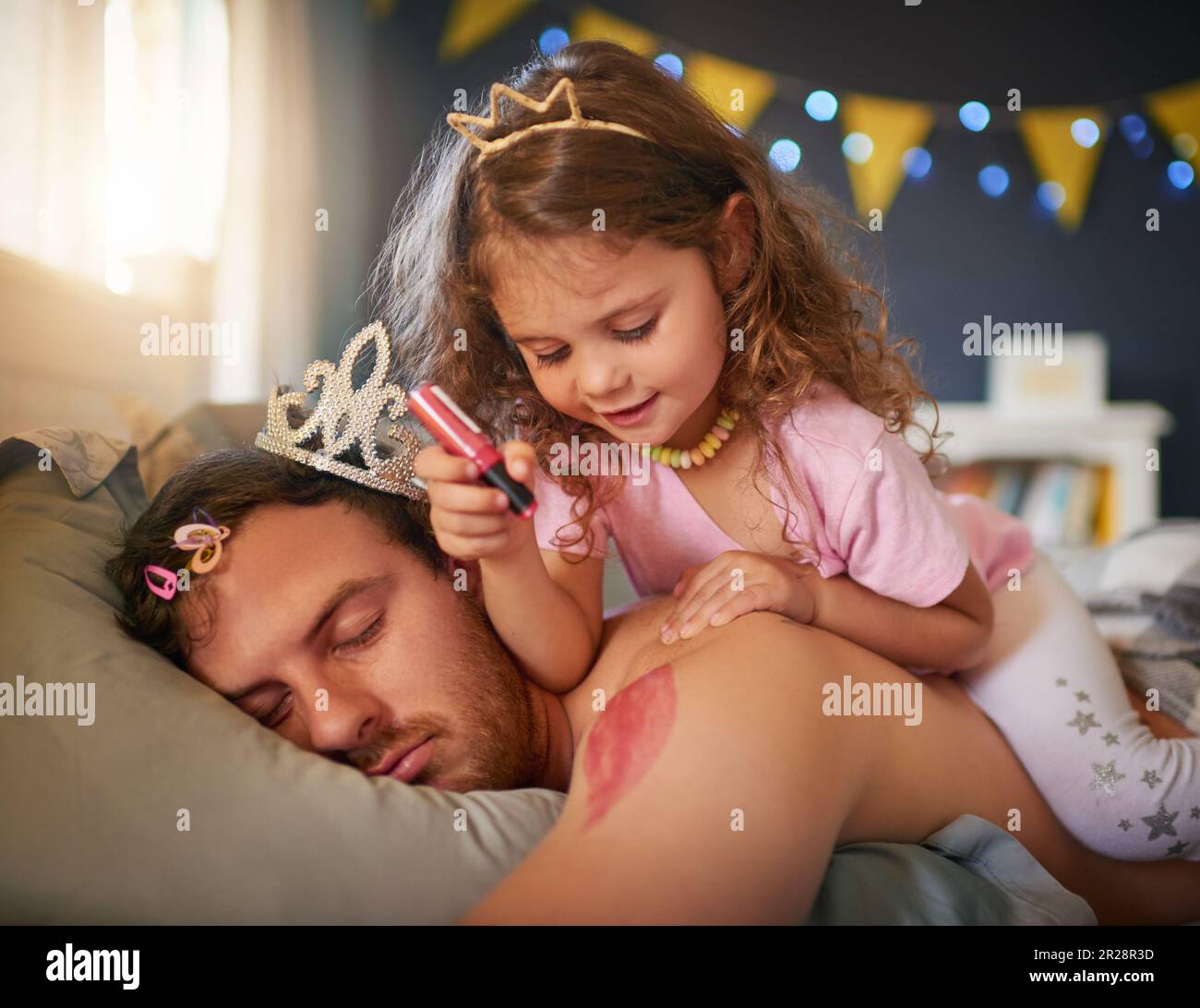 Father And Baby Sleeping Funny