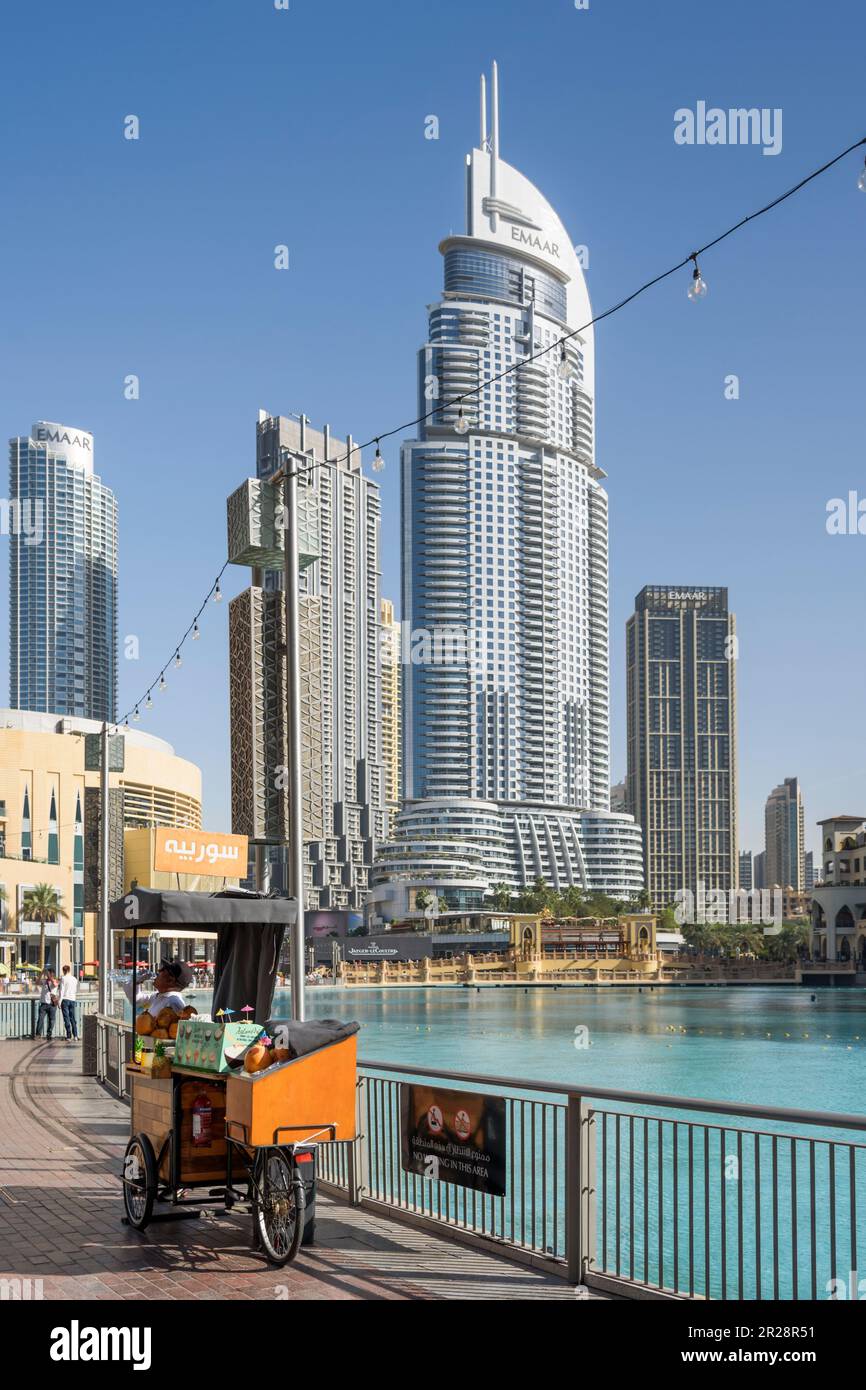 The Address Downtown Hotel and the Dubai Fountain promenade, Downtown ...