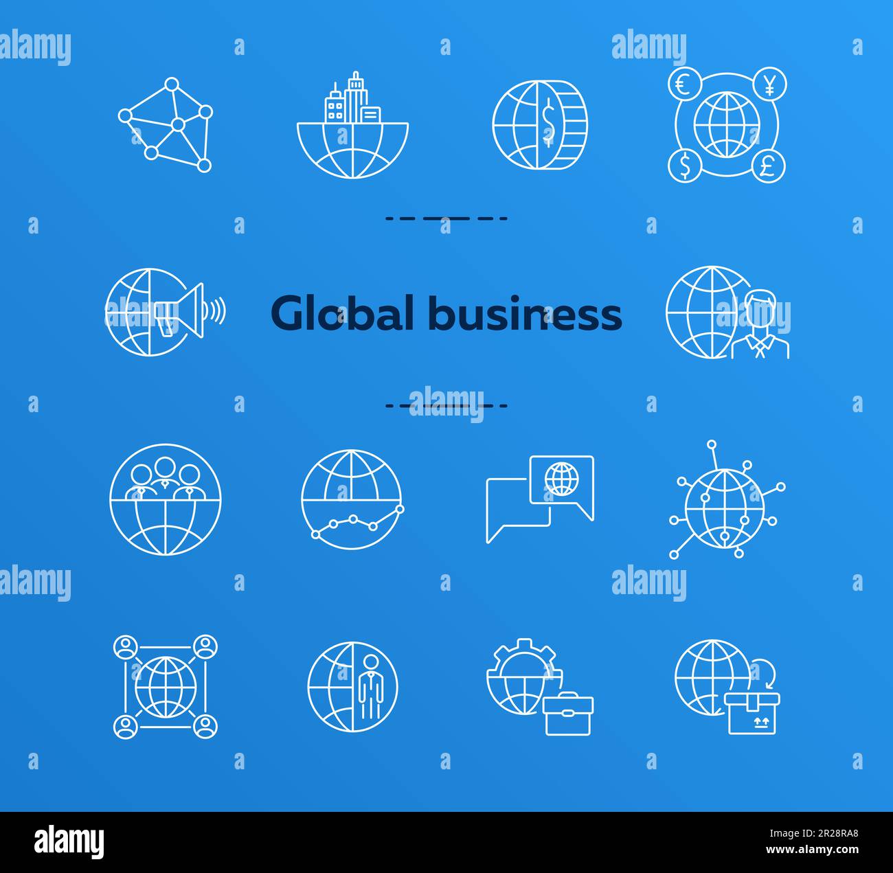 Global business line icon set Stock Vector Image & Art - Alamy