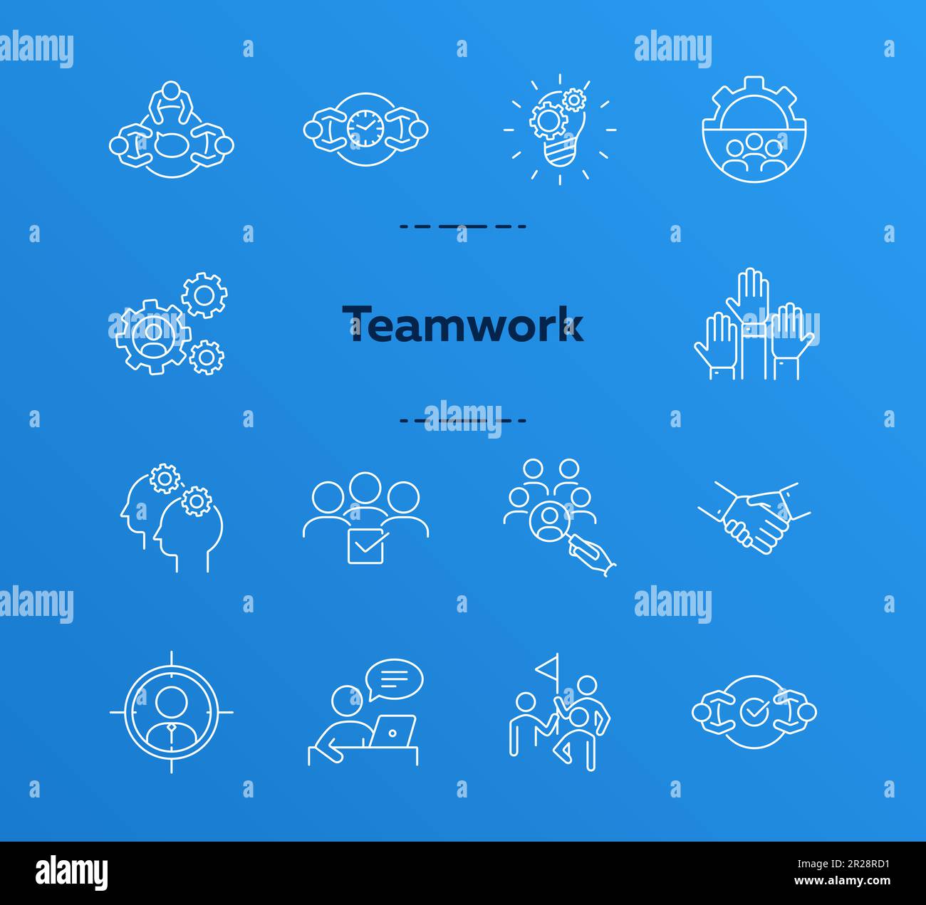 Teamwork line icon set Stock Vector Image & Art - Alamy