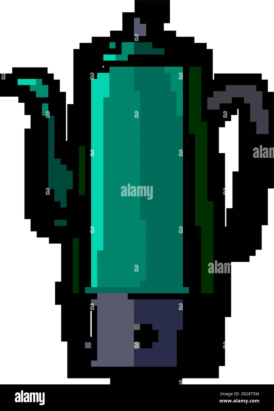 breakfast percolator pot coffee game pixel art vector illustration ...