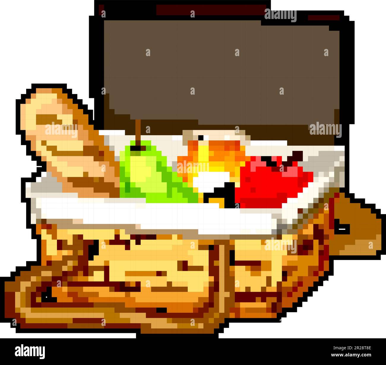 food picnic basket game pixel art vector illustration Stock Vector ...