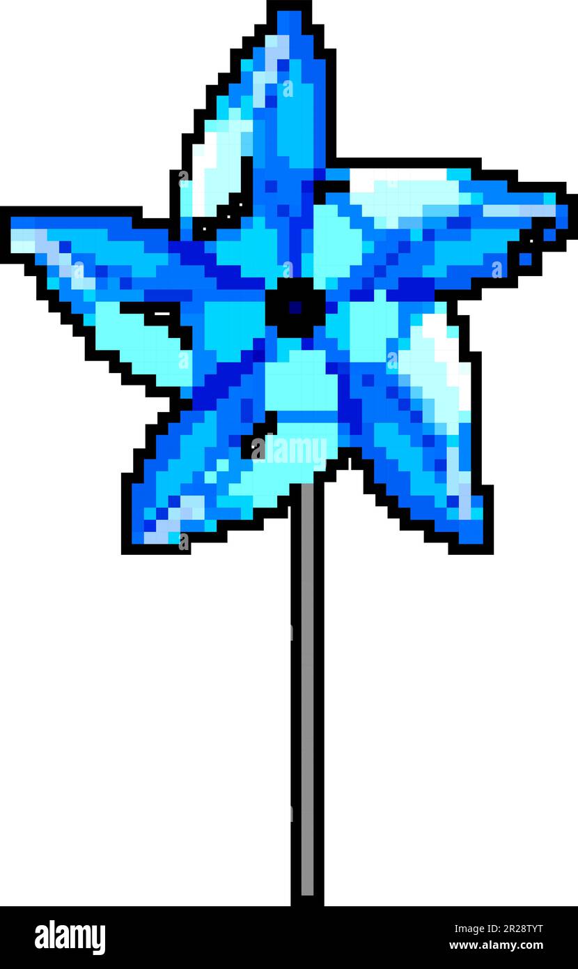 wind pinwheel toy game pixel art vector illustration Stock Vector Image ...