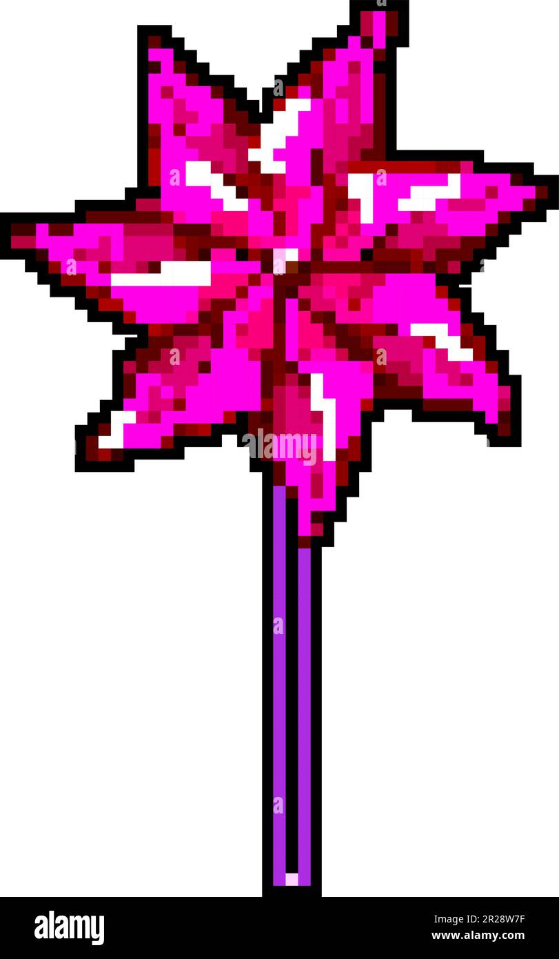 mill pinwheel toy game pixel art vector illustration Stock Vector Image ...