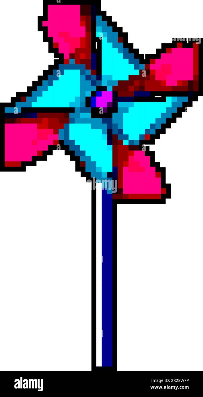 air pinwheel toy game pixel art vector illustration Stock Vector Image ...
