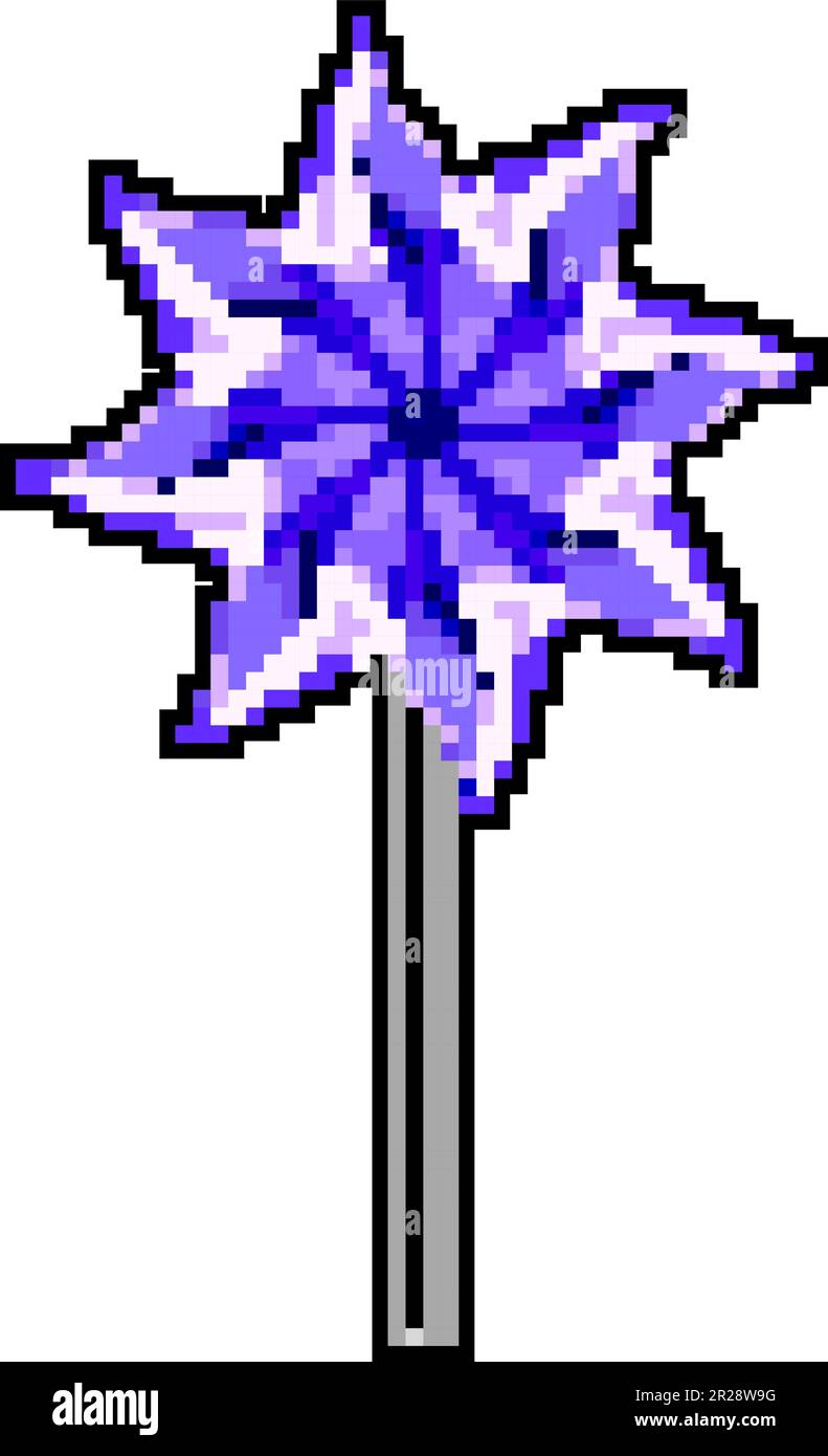 whirligig pinwheel toy game pixel art vector illustration Stock Vector ...