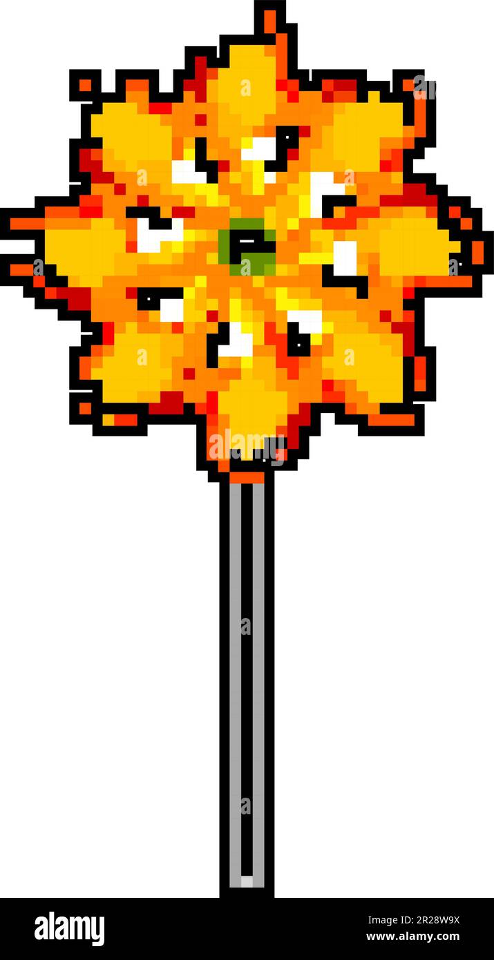 fan pinwheel toy game pixel art vector illustration Stock Vector Image ...