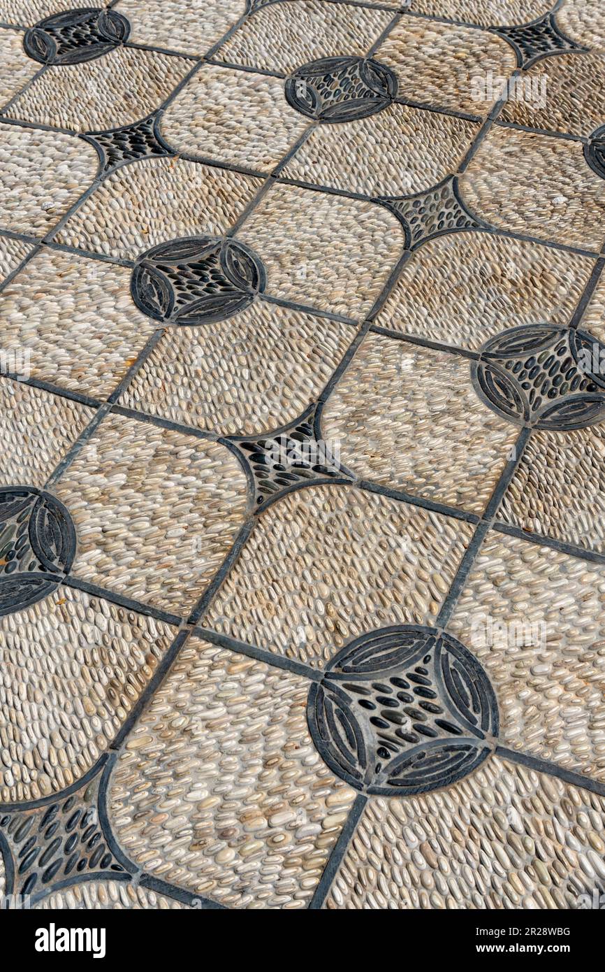 Detail of Chinese garden mosaic floor Stock Photo - Alamy