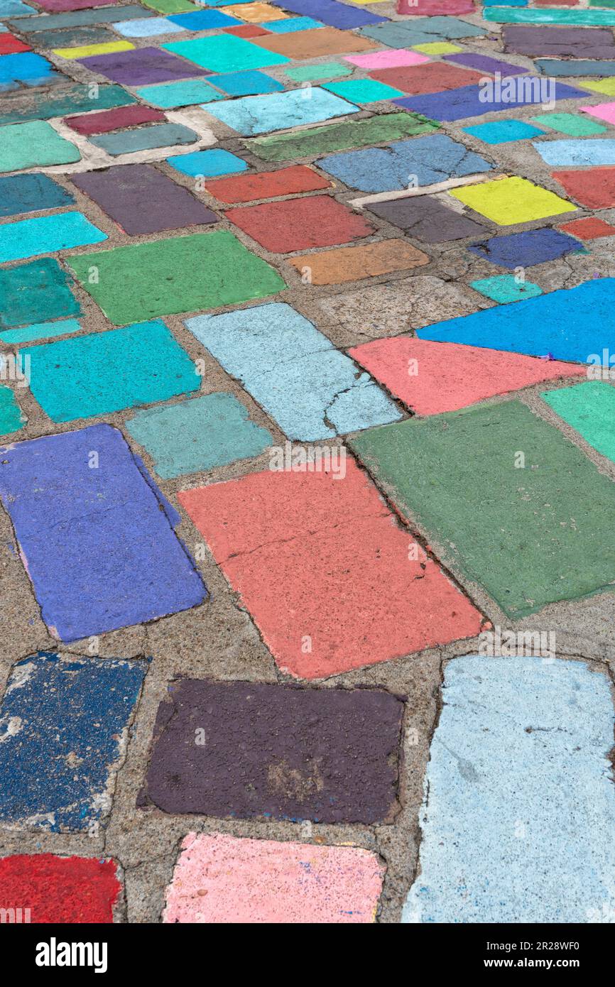 Close up of colorful pavement Stock Photo - Alamy