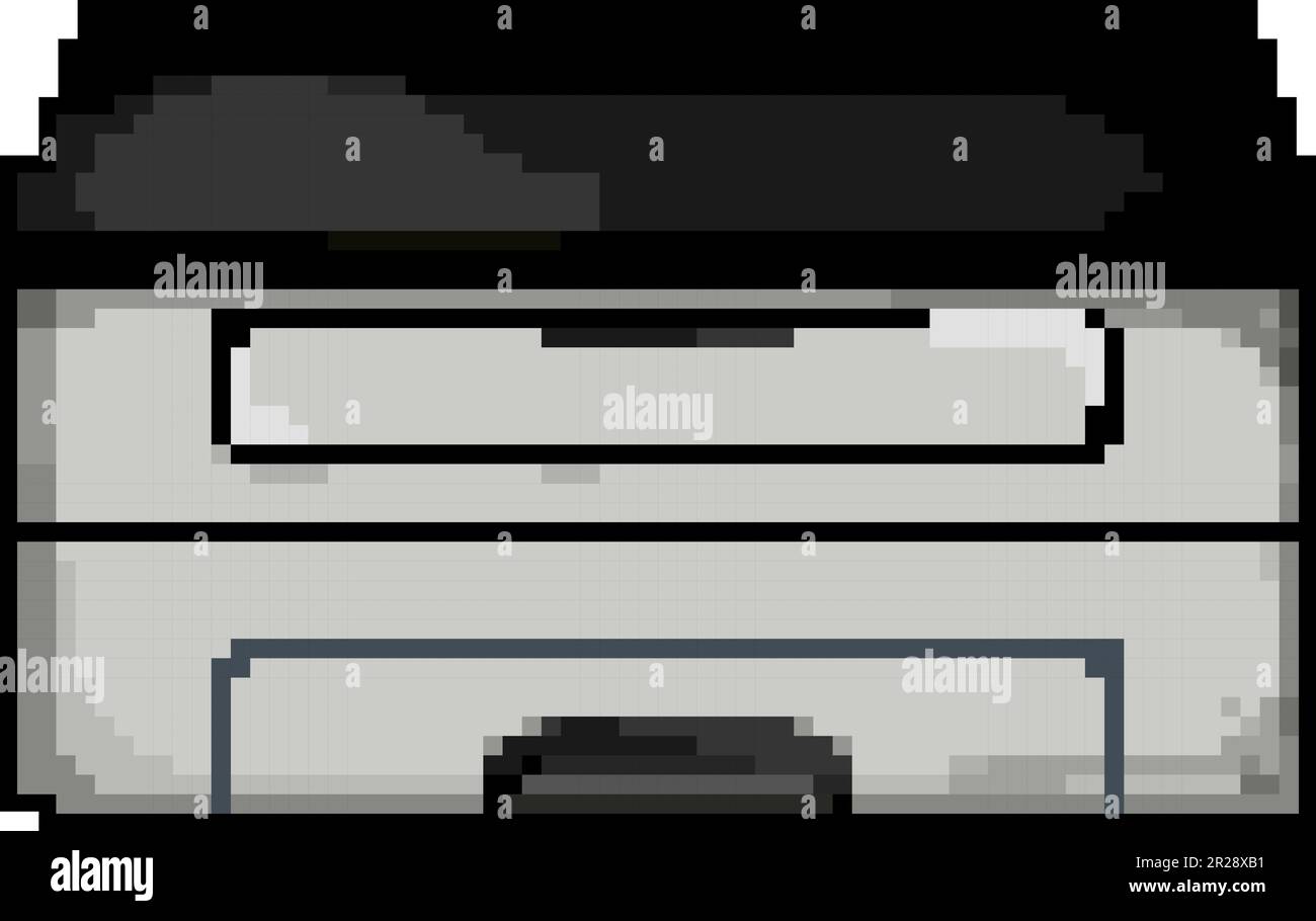 web printer paper game pixel art vector illustration Stock Vector Image ...