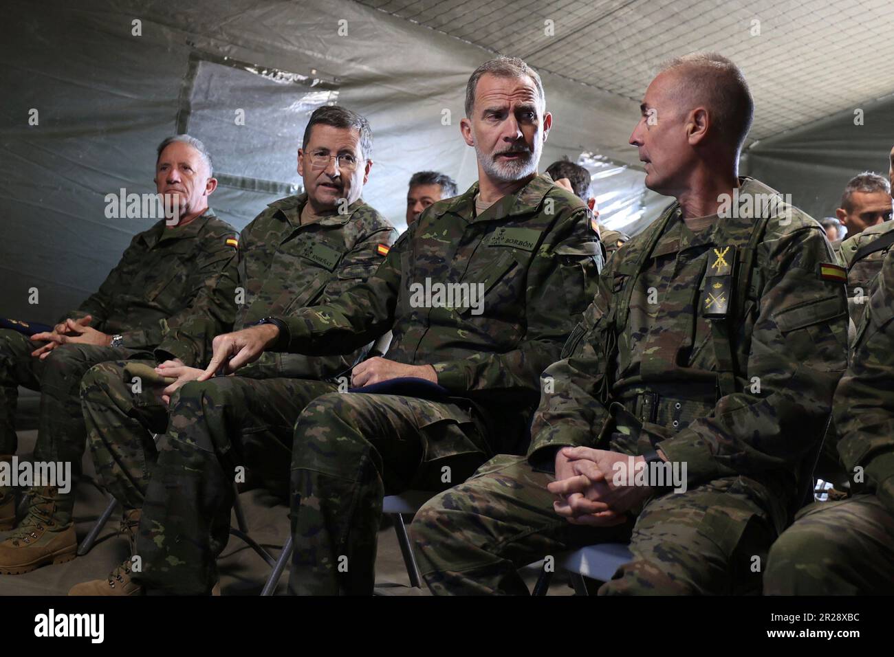Spain's King Felipe VI (2r) attends the 'Swift Response' phase of the ...