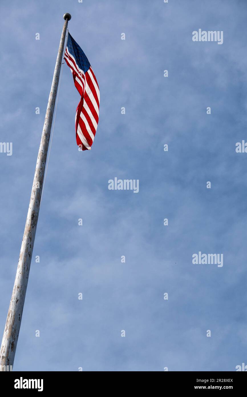 American flag day usa flagpole hi-res stock photography and images - Alamy