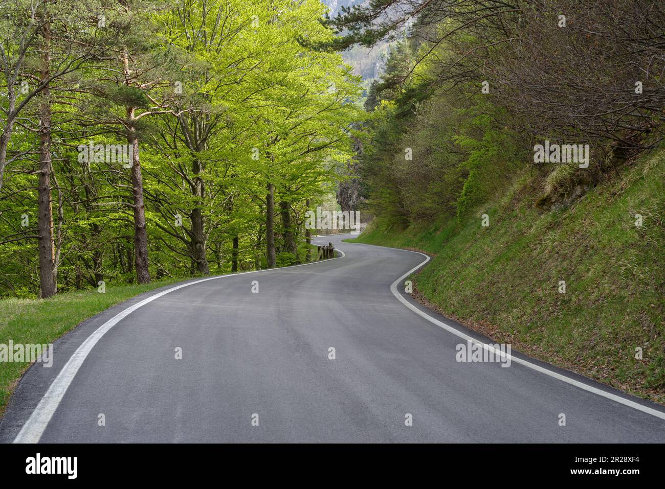 Curved asphalt road leading hi-res stock photography and images - Alamy