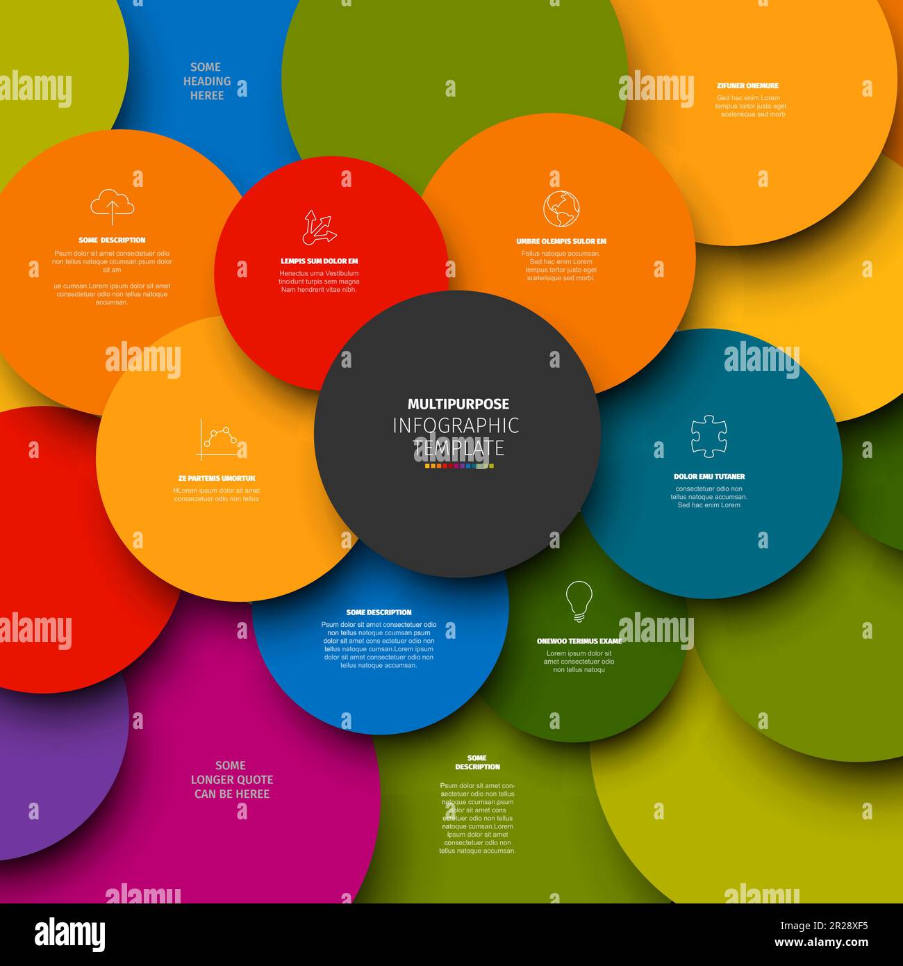 Vector Minimalist fresh color infographic report template with circle ...