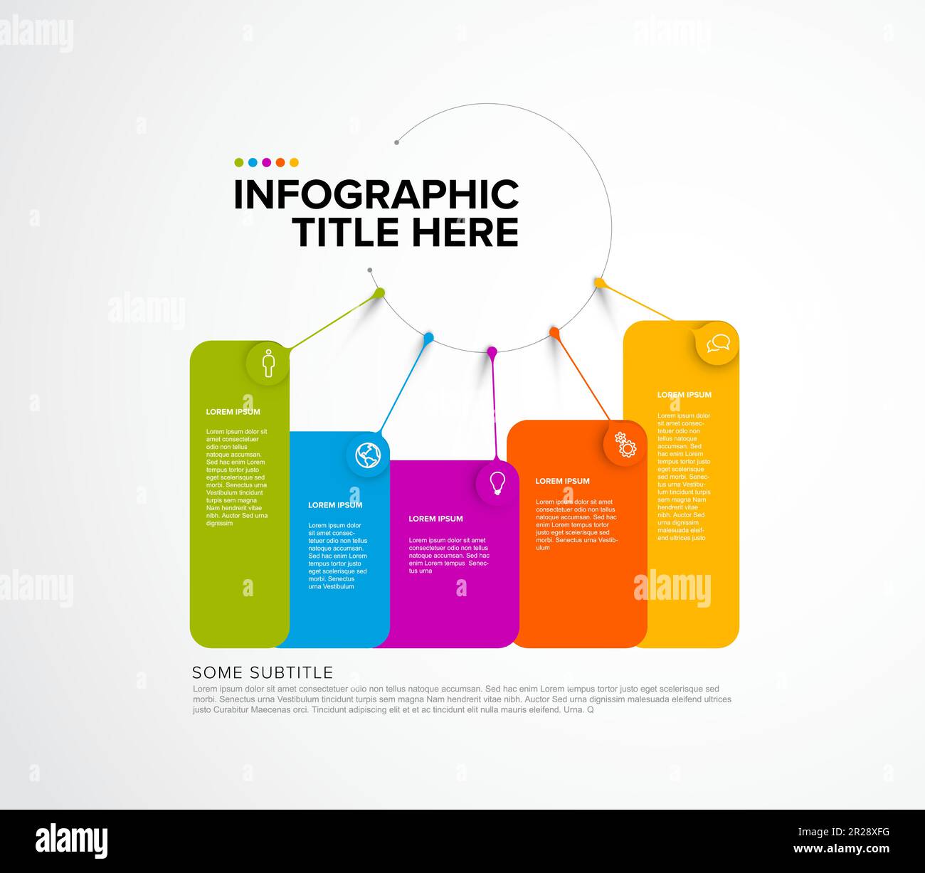 Vector multipurpose Infographic template made from title in big circle ...