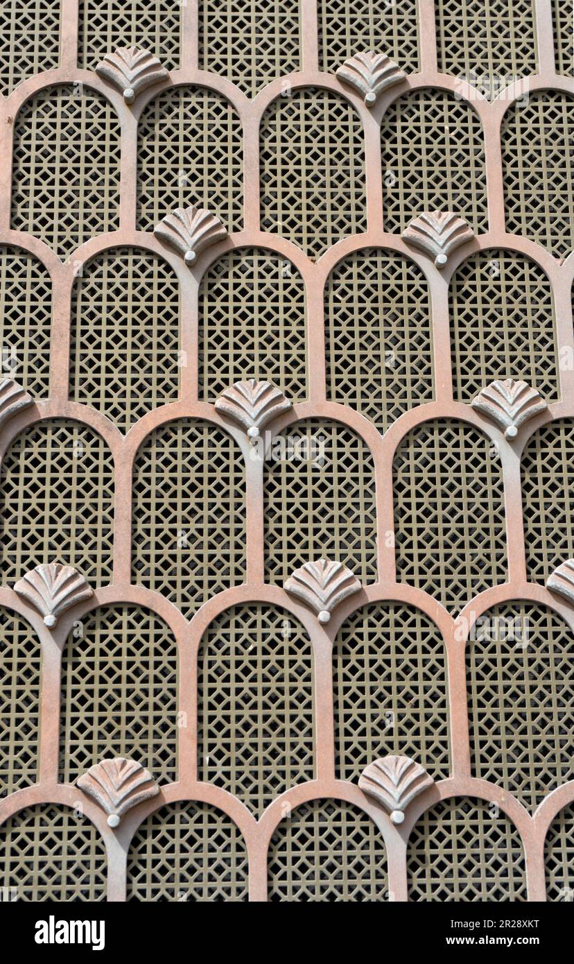 Close-up of metal window grill Stock Photo - Alamy
