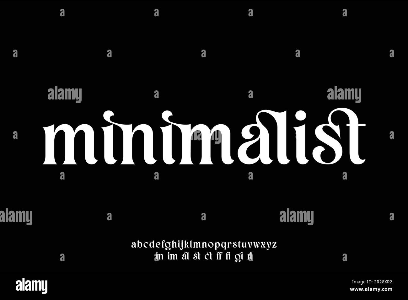 Vintage curved decorative ligature style font vector illustration Stock ...