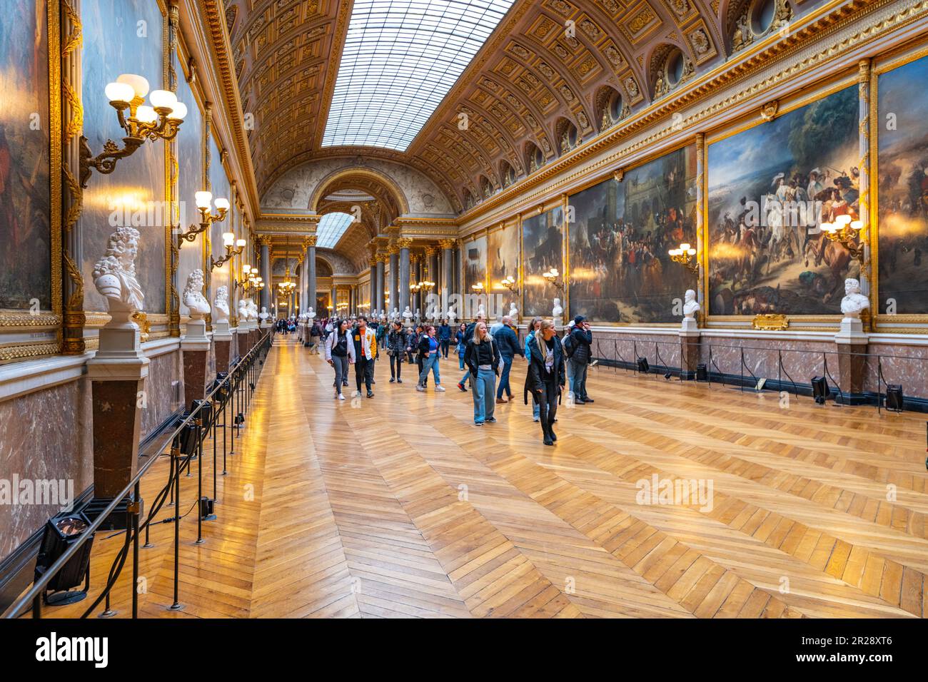 VERSAILLES, FRANCE - APRIL 15, 2023: Gallery of Battles - long hall ...