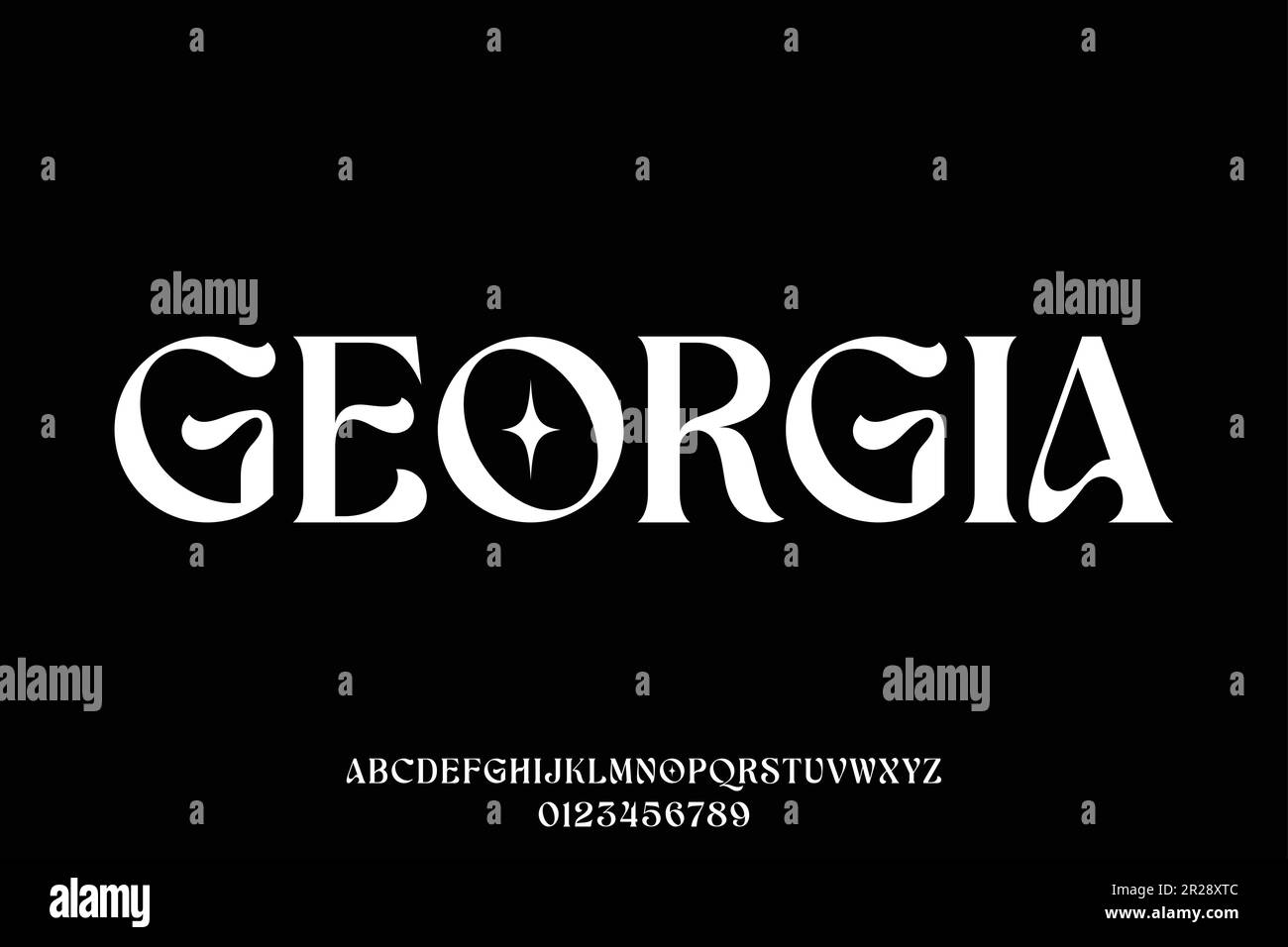 Aesthetic and elegant decorative serif font vector illustration Stock ...