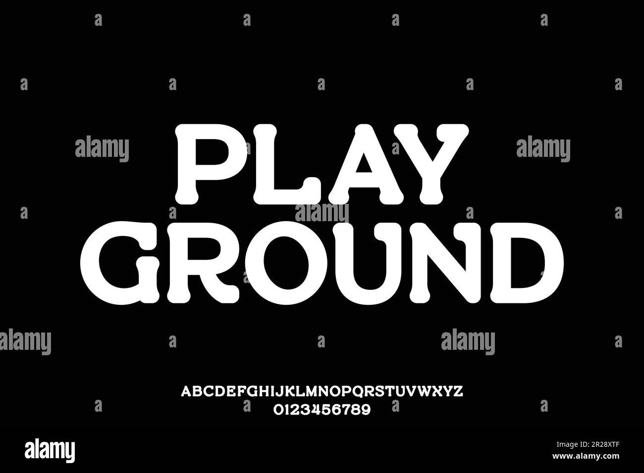 Thick playful and rounded display font vector illustration Stock Vector ...