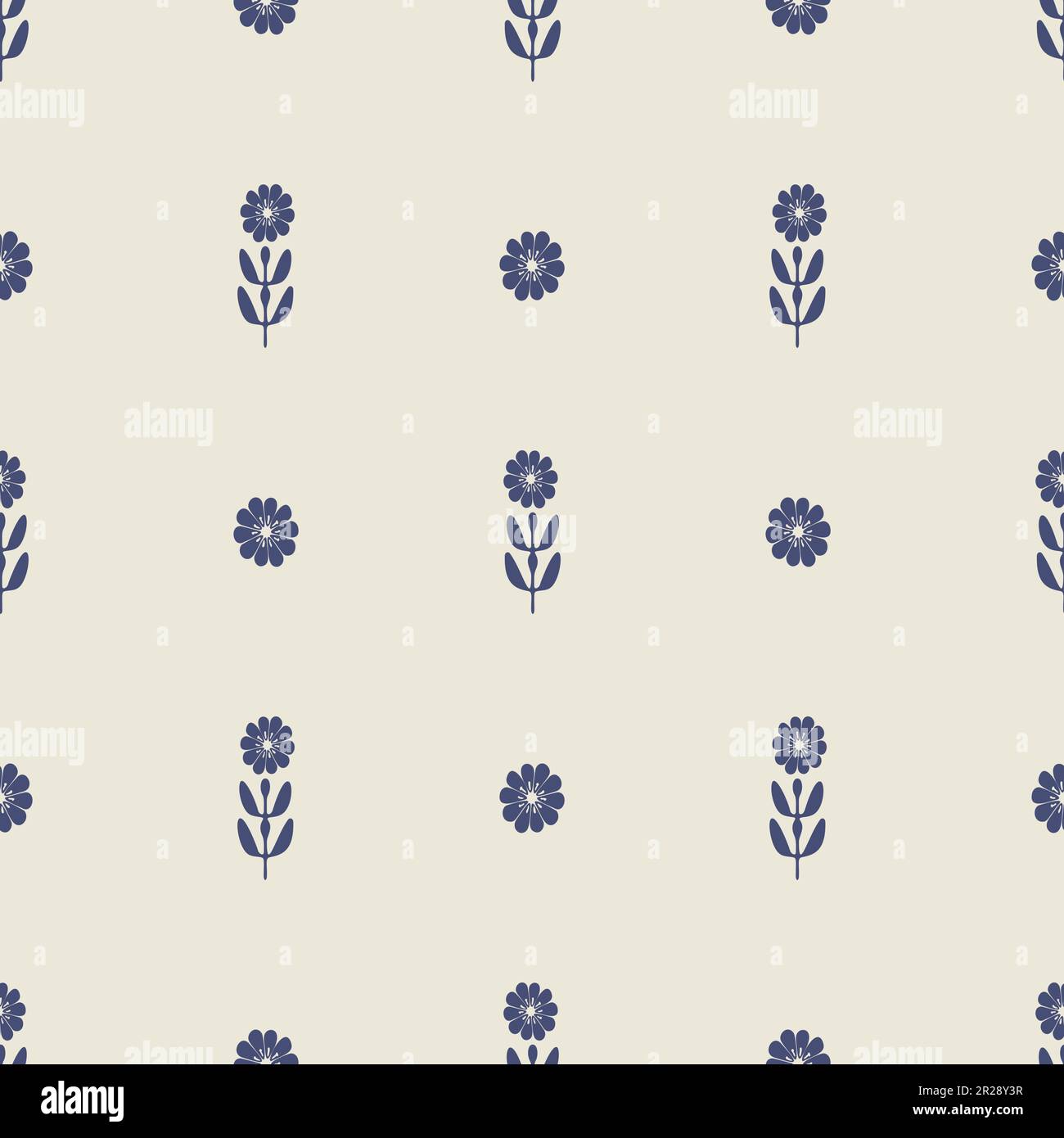 Quirky floral lino cut motif vector pattern. Seamless decoration of ...