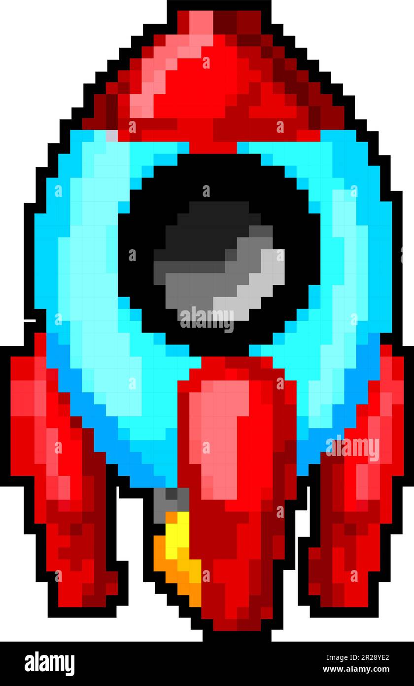 ship rocket toy game pixel art vector illustration Stock Vector Image ...
