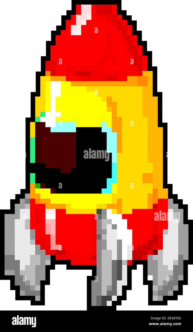 fly rocket toy game pixel art vector illustration Stock Vector Image ...