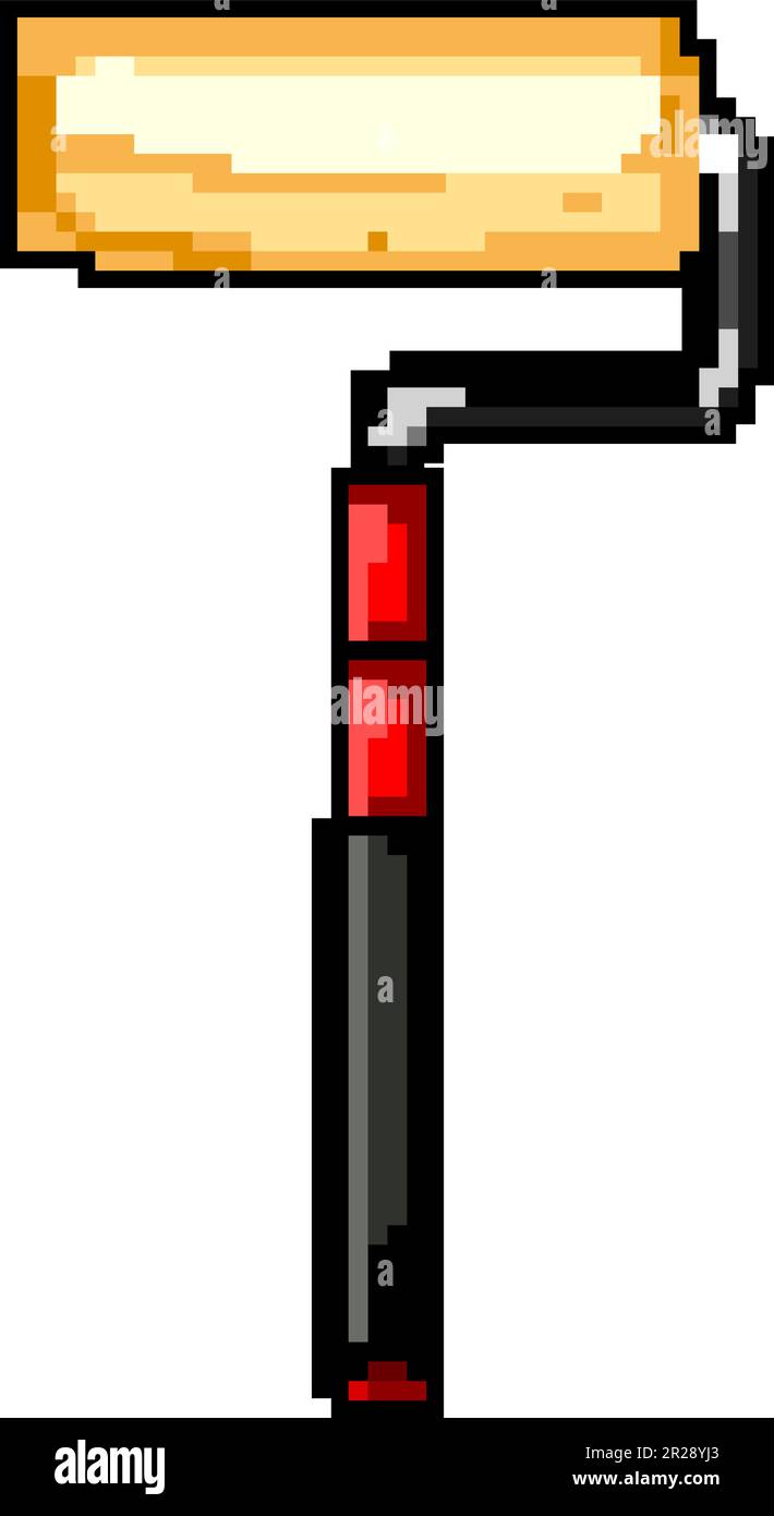color roller paint game pixel art vector illustration Stock Vector ...