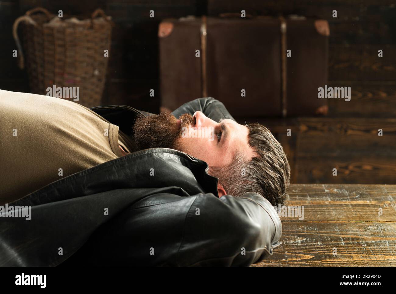 Brutal man, serious face of handsome male model, concept of men power ...