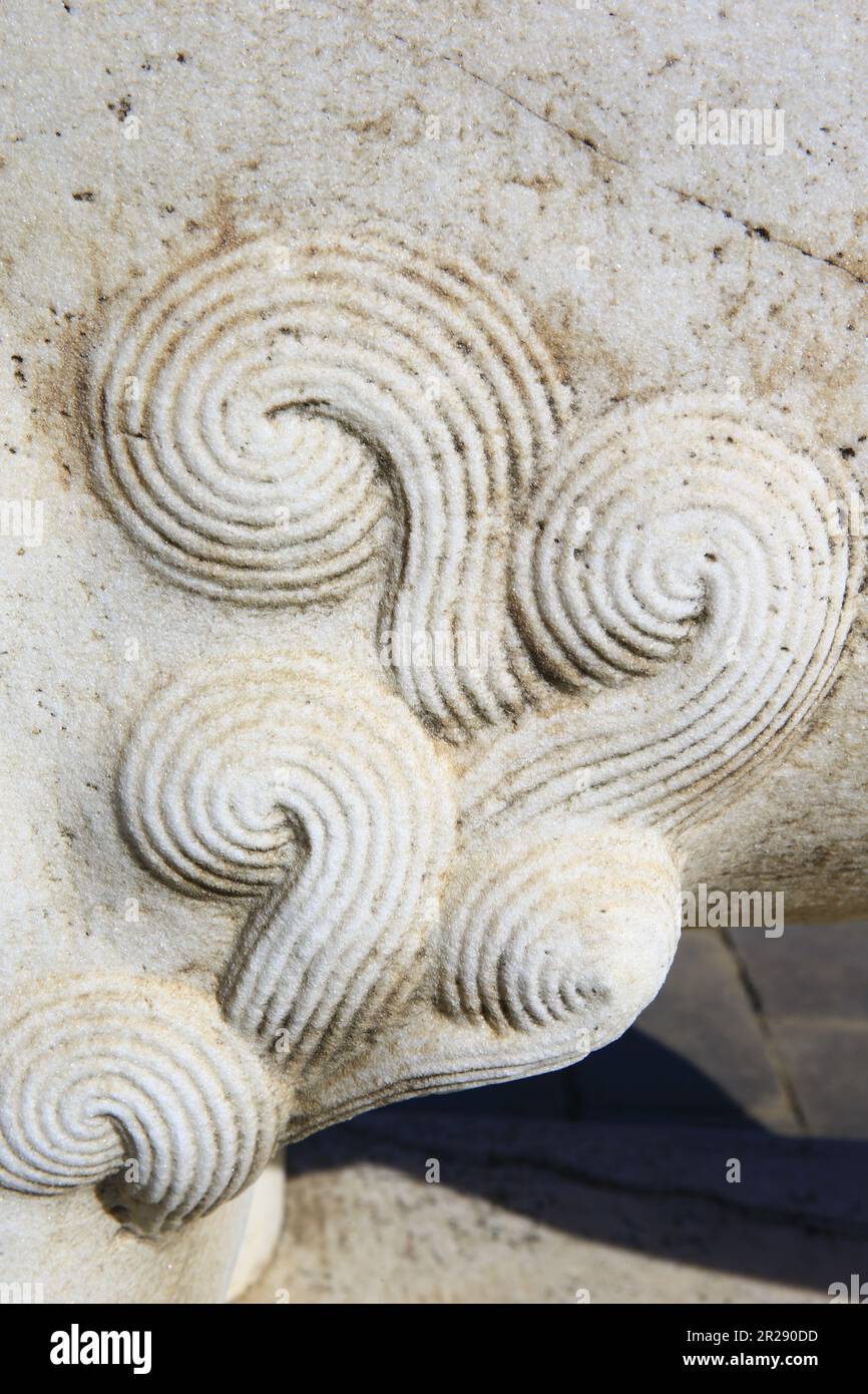 Vintage ornament on the stone. Close-up seamless texture. Stone texture ...