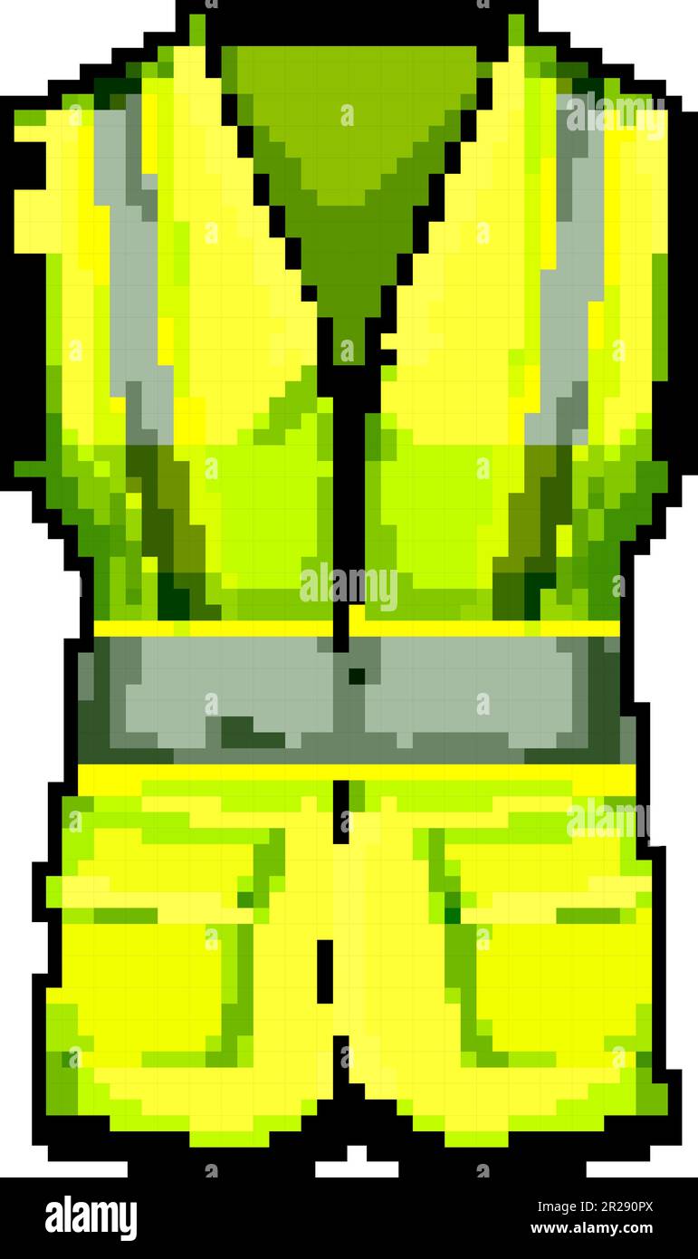 worker safe vest game pixel art vector illustration Stock Vector Image ...