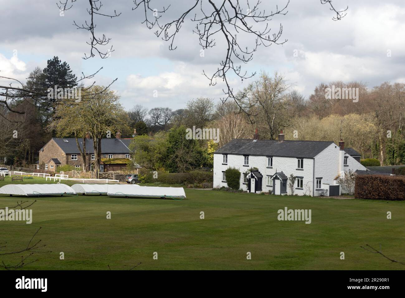 The cricket pitch at White Coppice near Chorley Lancashire England ...