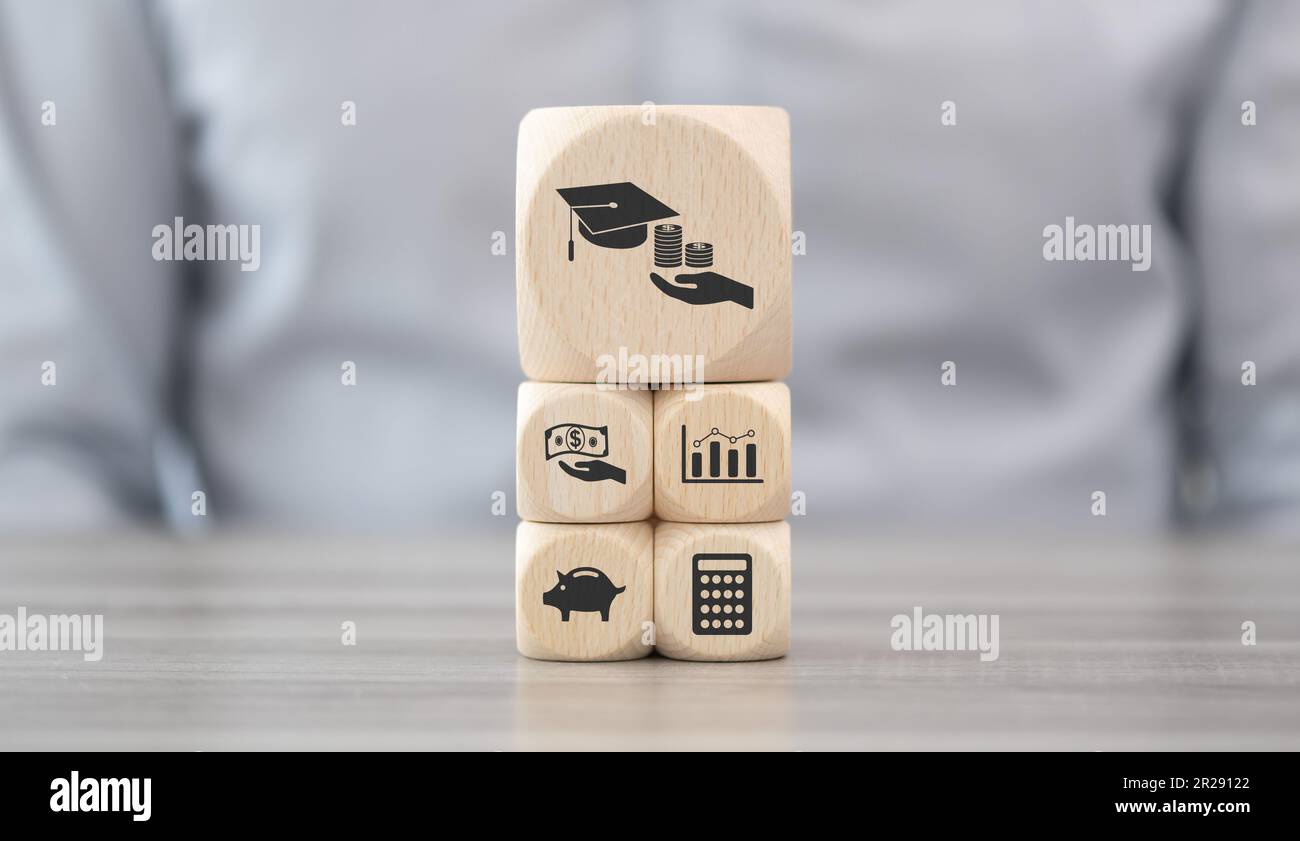 Wooden blocks with symbol of fafsa concept Stock Photo - Alamy