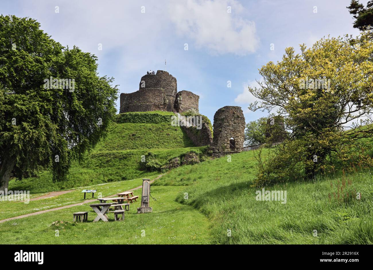 Launceston Castle Keep high above the grounds in the east Cornwall ...